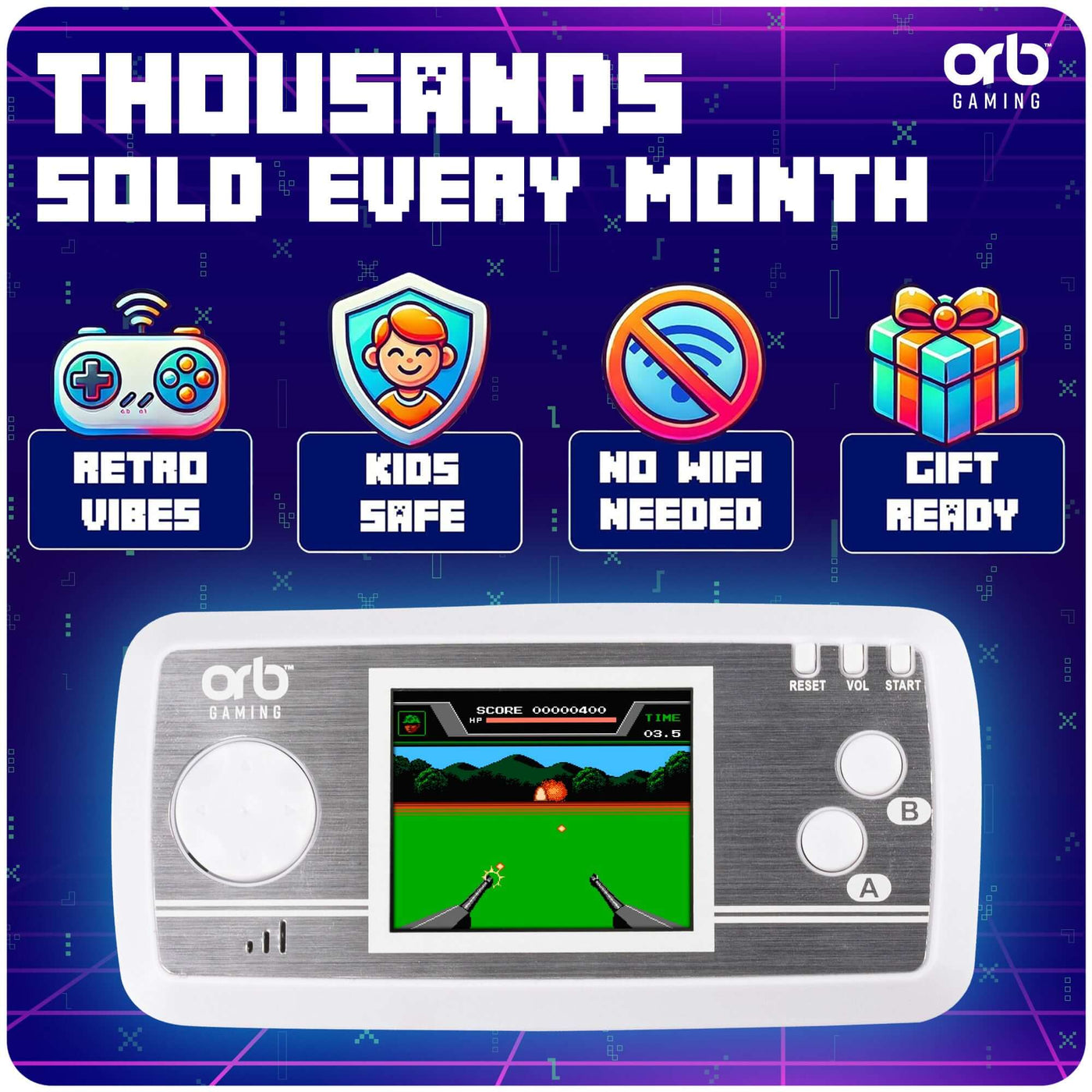 Orb - Retro Mini 240-in-1 Handheld Game Console — Thumbs Up!