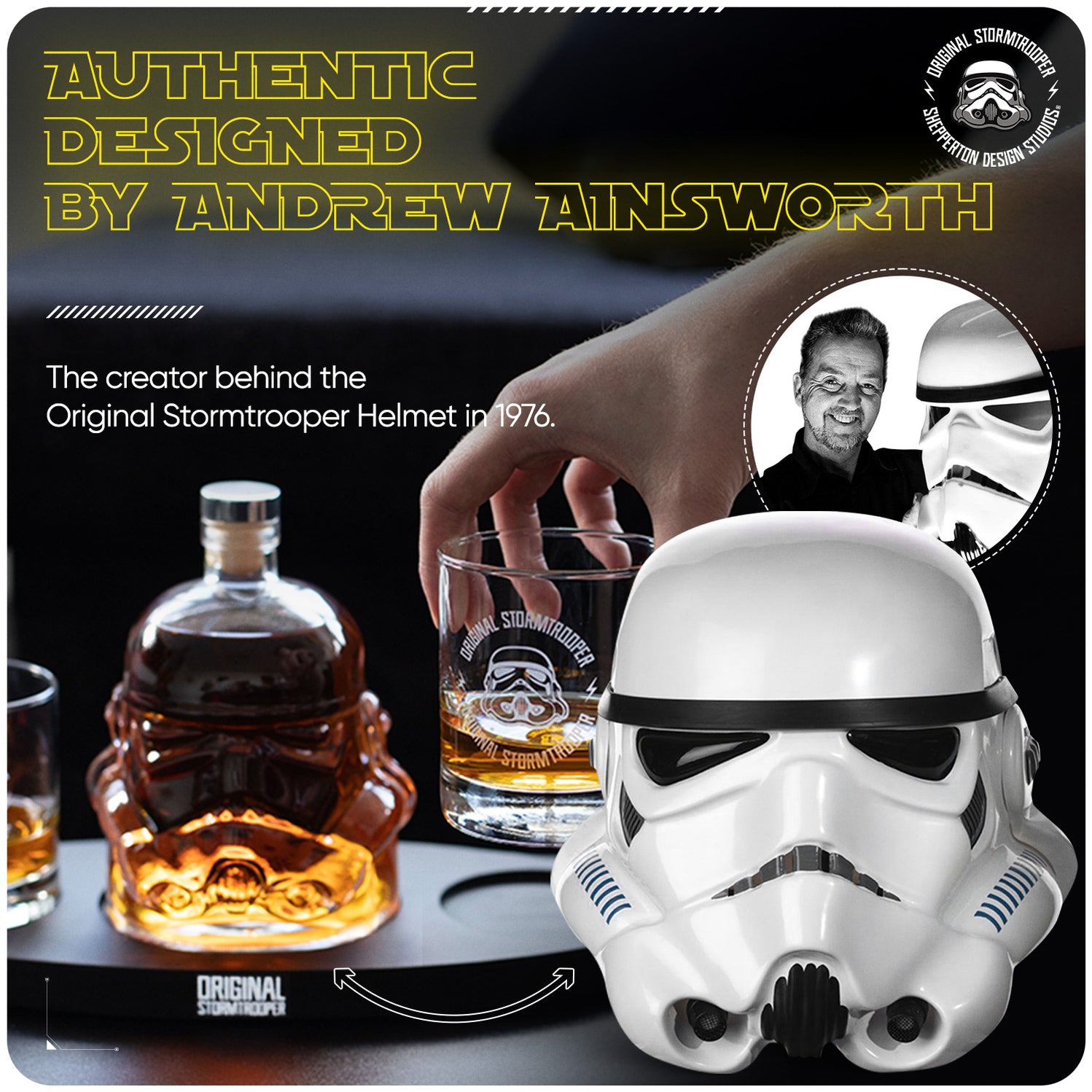 Original Stormtrooper 3D Helmet Decanter Set with Tray — Thumbs Up!