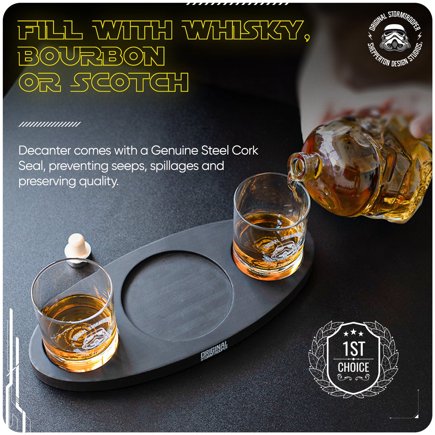 Original Stormtrooper 3D Helmet Decanter Set with Tray — Thumbs Up!