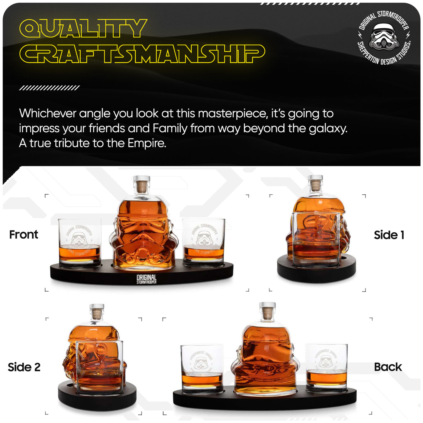 Original Stormtrooper 3D Helmet Decanter Set with Tray — Thumbs Up!